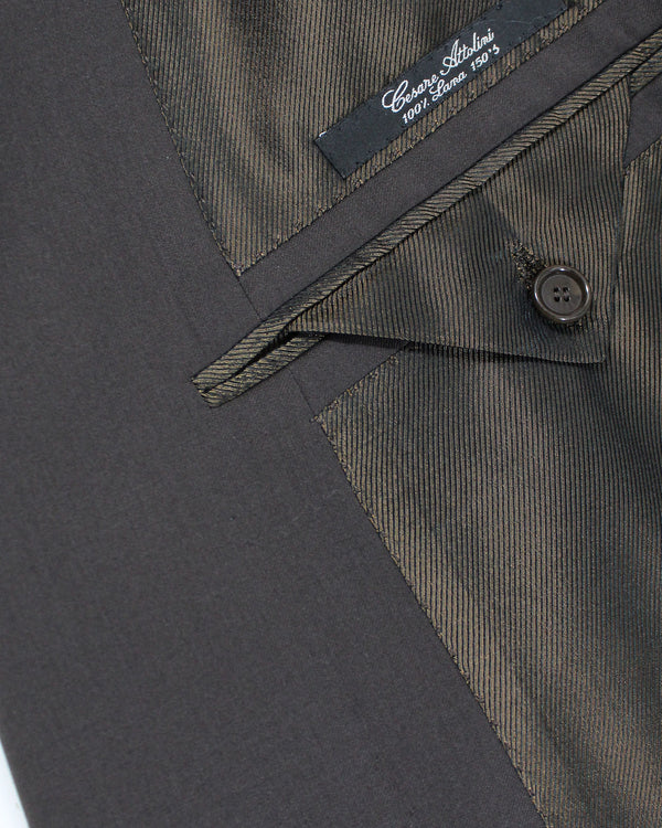 Cesare Attolini Suit Dark Brown Double Breasted Peak Lapel EU 56/ US 4 ...