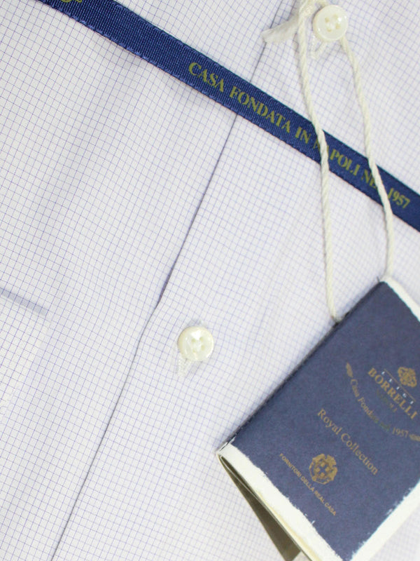 Luigi Borrelli Dress Shirt ROYAL COLLECTION White Purple Micro Check 3 ...
