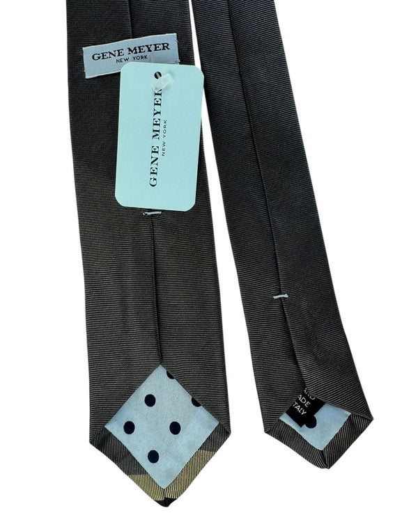 Gene Meyer Tie Gray Taupe Design - Hand Made In Italy - Tie Deals