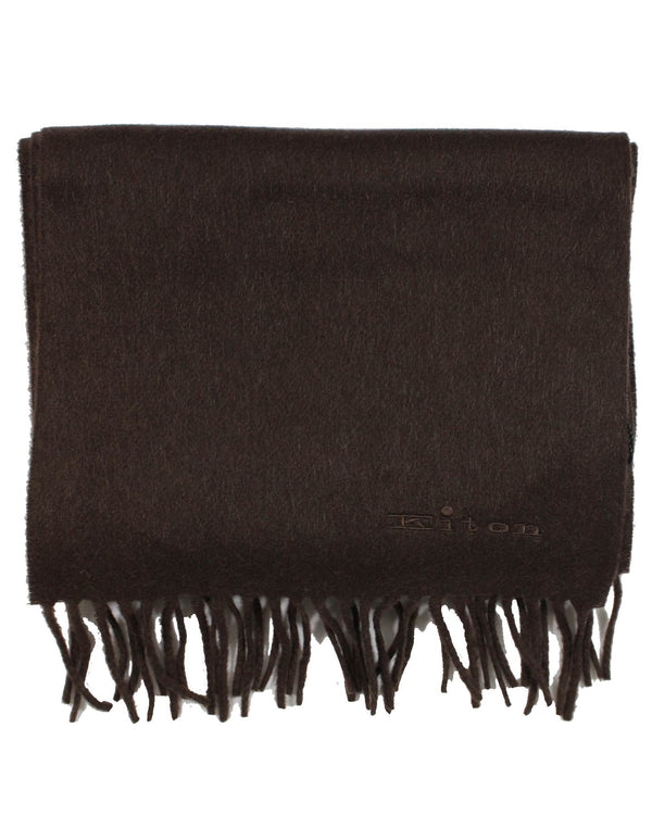 Kiton Cashmere Scarf Dark Brown - Tie Deals