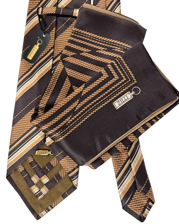 Zilli Silk Tie & Pocket Square Set Zilli Online Outlet Store - Tie Deals