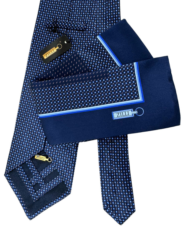 Zilli Silk Tie & Pocket Square Set Zilli Online Outlet Store - Tie Deals