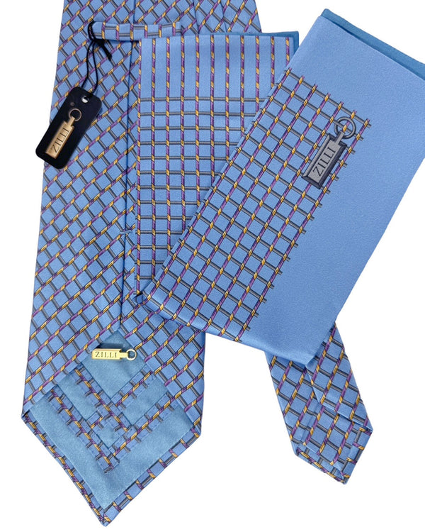 Zilli Silk Tie & Pocket Square Set Zilli Online Outlet Store - Tie Deals