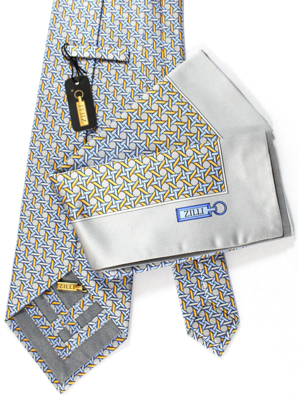 Zilli Silk Tie & Pocket Square Set Zilli Online Outlet Store - Tie Deals