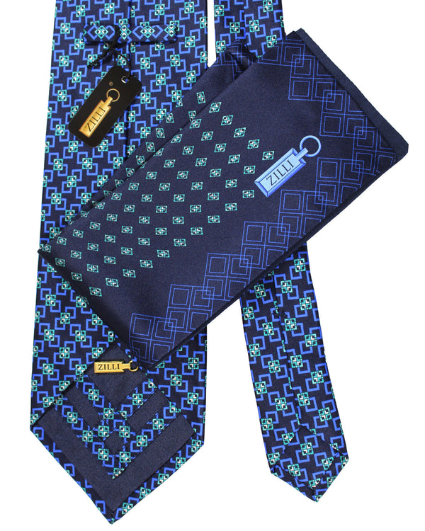 Zilli Silk Tie & Pocket Square Set Zilli Online Outlet Store - Tie Deals
