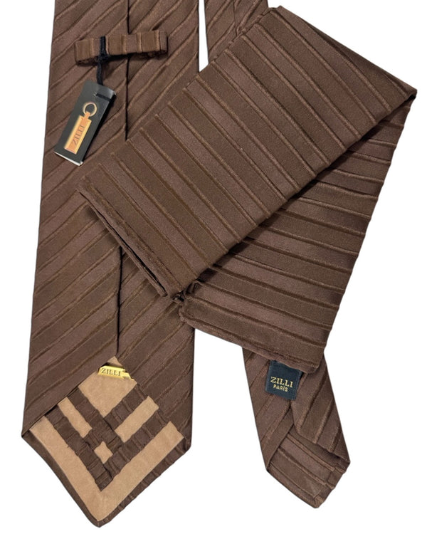 Zilli Silk Tie & Pocket Square Set Zilli Online Outlet Store - Tie Deals