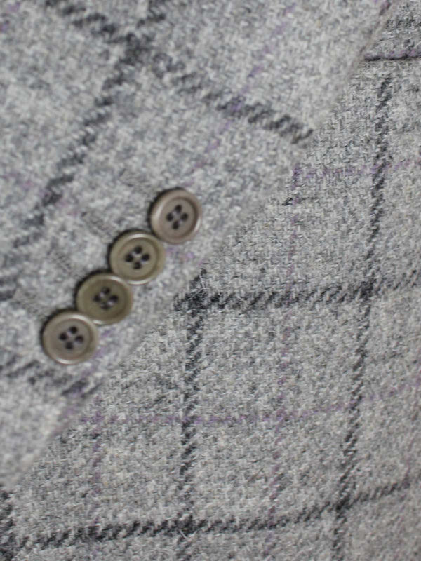 Kiton Sport Coat Gray Windowpane Wool Blazer Cipa 1960 EUR 49/ US 39 R ...