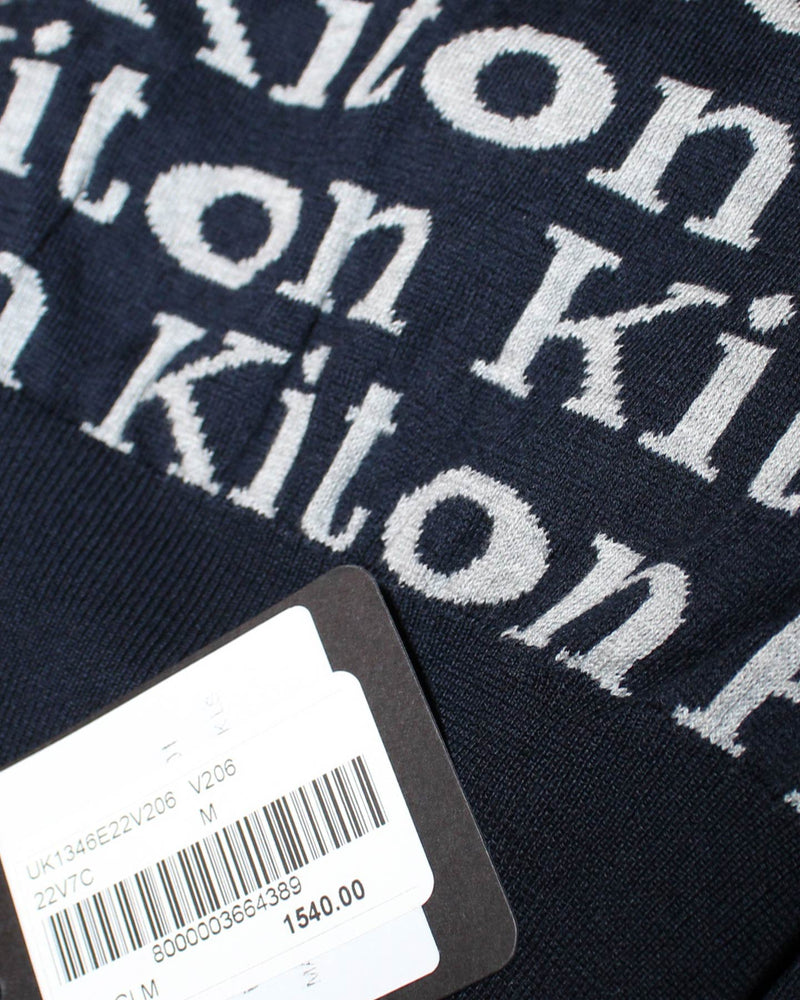 Kiton Sweater Black Logo Crewneck M - Tie Deals